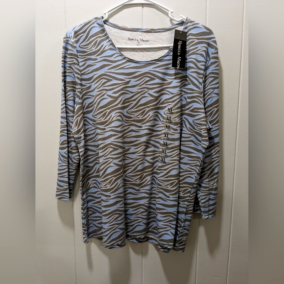 Rebecca Malone | Tops | Womens Casual Top By Rebecca Malone Gray And ...